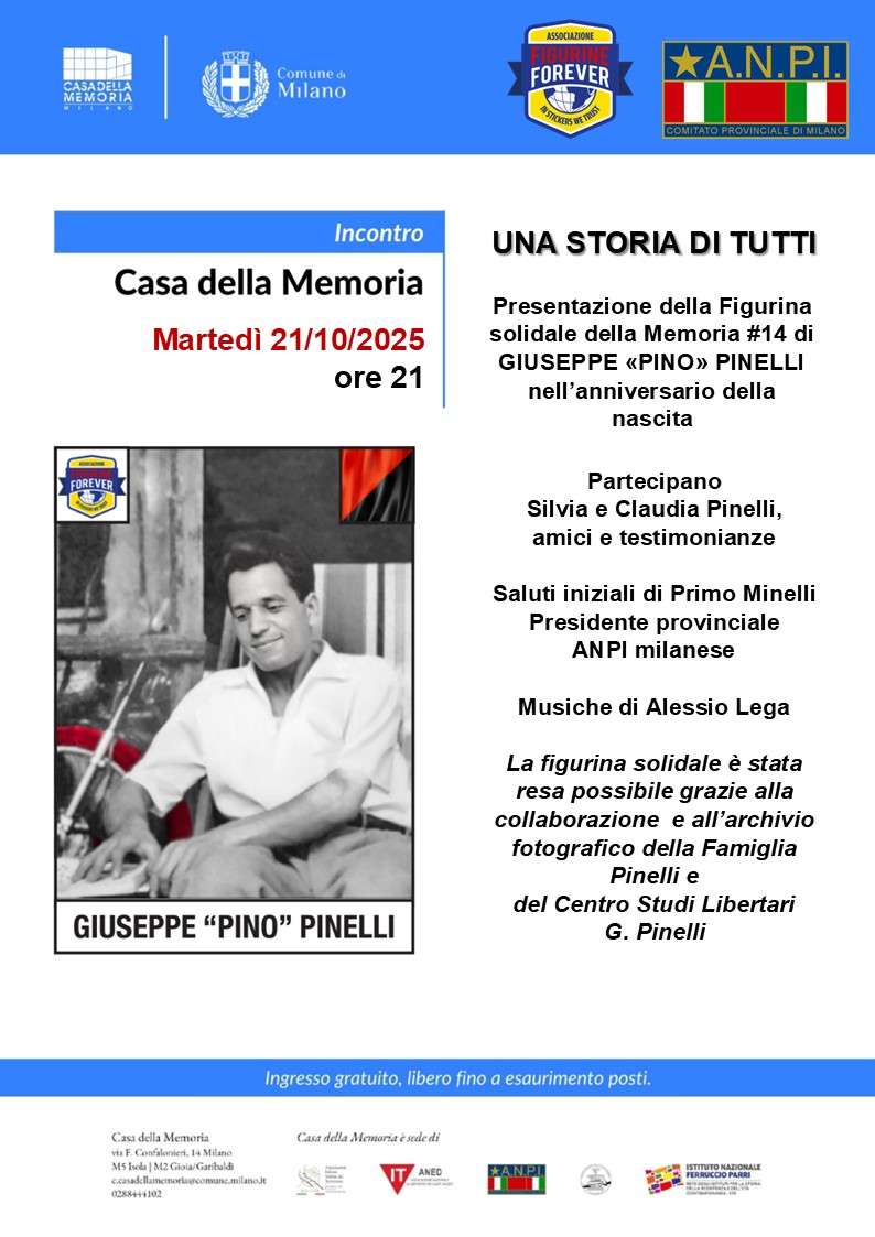 “Una storia di tutti”: Milano ricorda Giuseppe “Pino” Pinelli alla Casa ...